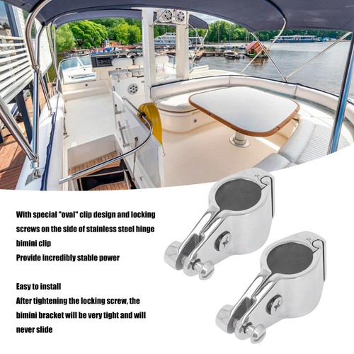 2Pcs Top Hinge Rail Mount 316 Marine Grade Stainless Steel Bimini ...
