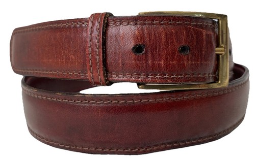 Men's Trafalgar Chestnut Brown Leather Belt Size 34 – Made in USA ...