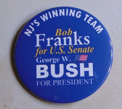 George W. Bush 2000 New Jersey Senate campaign pin button political | eBay