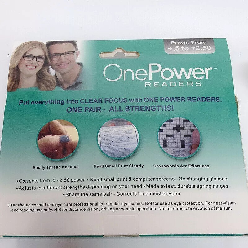 One Power Readers AS SEEN ON TV Auto Focus Reading Glasses Adjustable 0 ...