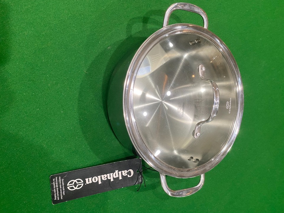 Calphalon New Stainless Steel 5 Qt Stock Pot Pan Dutch Oven 8787 Silver ...