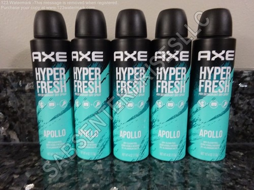 5 Axe Hyper Fresh APOLLO 48h Men's Deodorant Dry Spray Body Spray 4 oz ...