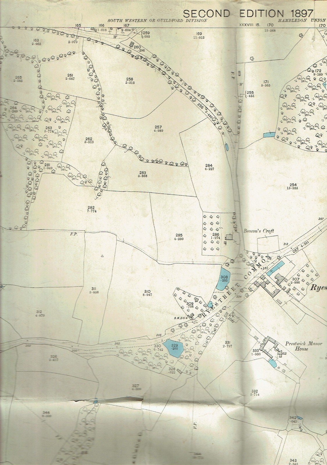 Chiddingfold (1896) Ordnance Survey Large Scale (25" Map) vintage rare ...