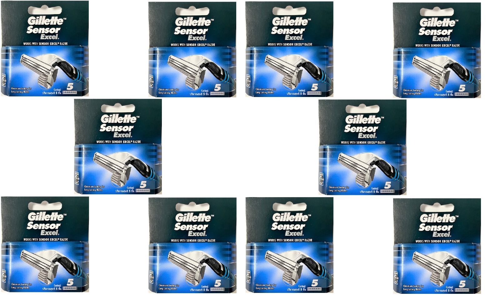 Gillette Sensor Excel Razor Blades - 25 Cartridges (2 Pack) | eBay