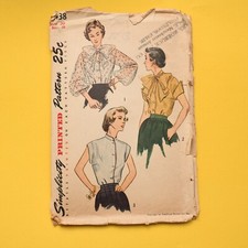 1950s Vtg Simplicity Sewing Pattern 1153 Flared Dress Drop Waist 13 ...