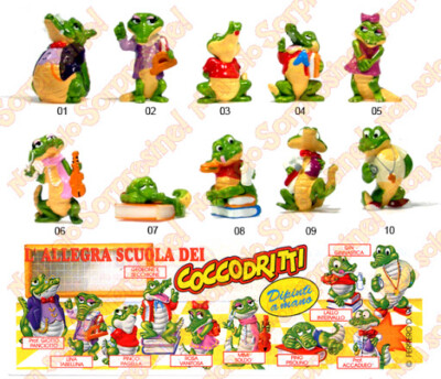 Sorprese Ovetti Kinder anni 90 Minifigures RARE Collezione Coccodrilli ...