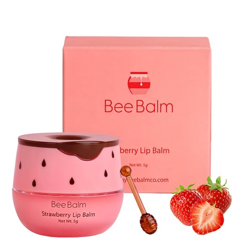 Original My Bee Balm Lip Balm - Strawberry Hydrating Balm Honey Pot for ...
