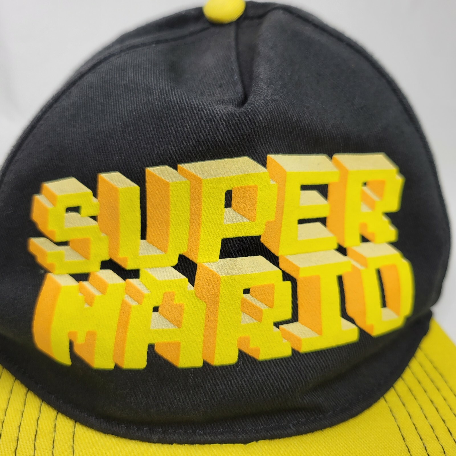 Super Mario Snap Back Hat Mario Patch Black / Yellow … - Gem