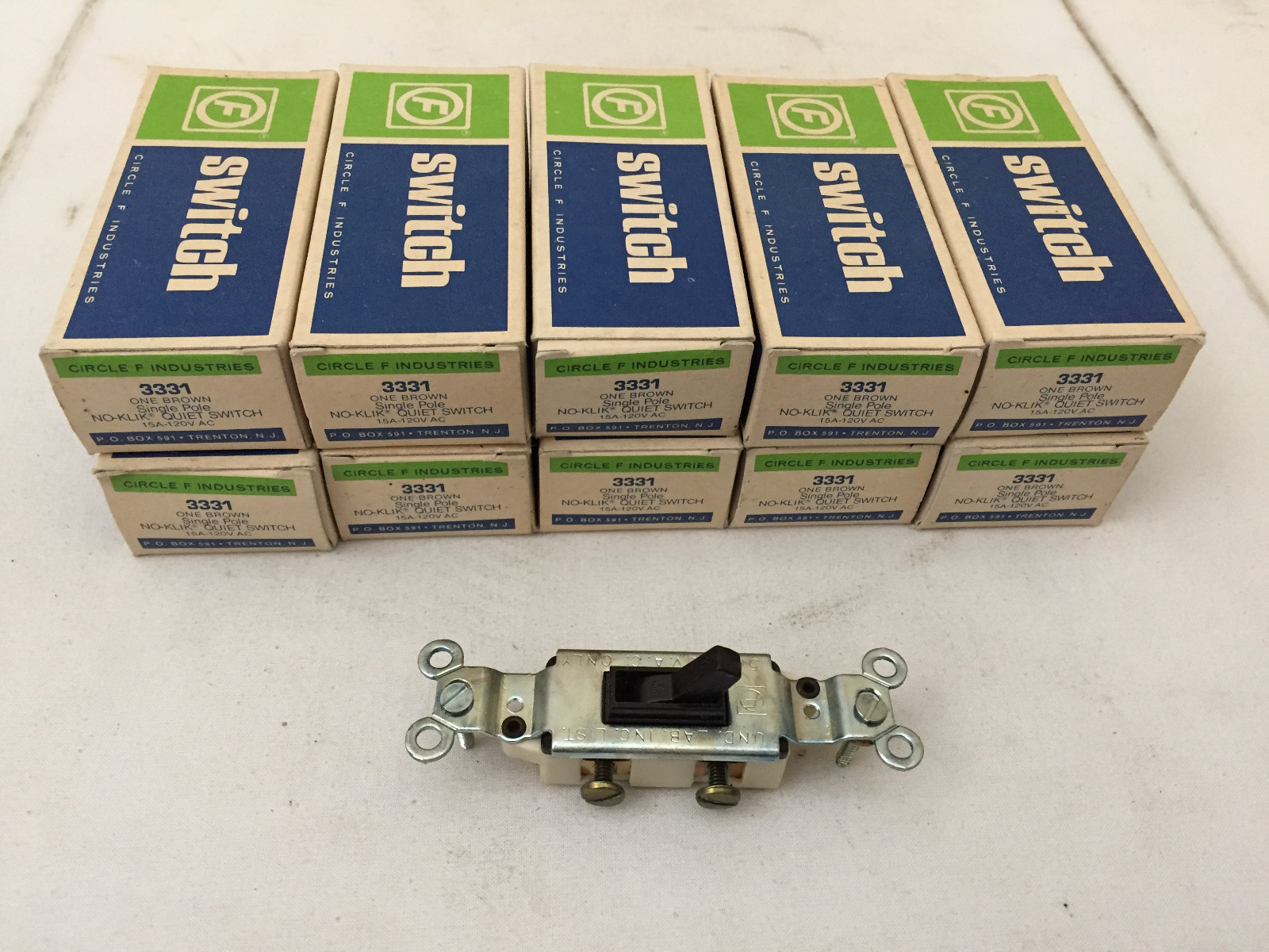 (10) NOS Vintage Circle F Brown No-Klik Wall Switch #3331 Single Pole ...