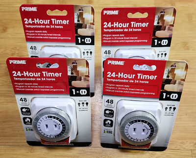 Four New Prime 24-Hour Timers - Model TNI24111 48 on/off settings 125 ...