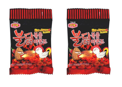 Korean Snack Murgerbon BULDAK BOKEUM ALMOND Hot and Spicy 30g x 2 Beer ...