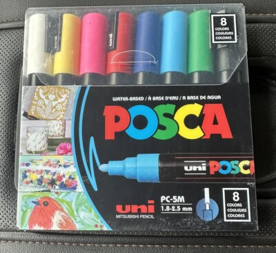 POSCA Paint Markers, Medium Point Marker Tips, PC-5M, Assorted Ink, 8 ...