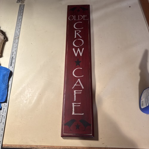 Rustic Farm Kitchen Wall Decor “Olde Crow Cafe” Red | eBay UK