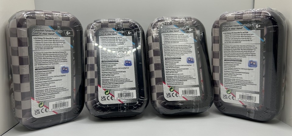 Pokemon TCG - SV10.5 Black Bolt & White Flare Mini Tins Lot of 4 ...
