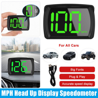 Car Digital GPS Speedo Speed MPH HUD Head Up Display Speedometer ...