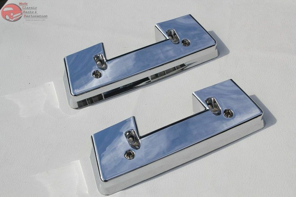 Chevy GM Front Interior Inside Chrome Arm Rest Pad 13" Bases Pair Set ...
