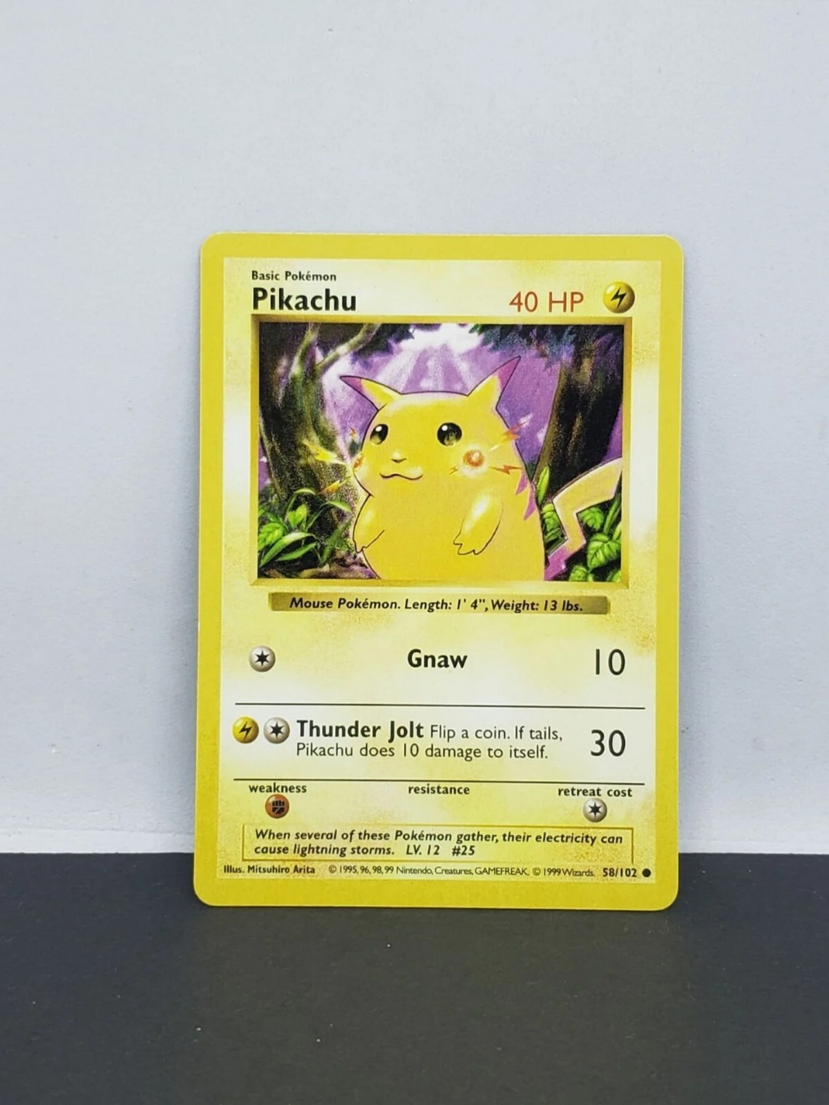 🔥 Pikachu Shadowless Error "Red Cheek" 58/102 Base Set Pokemon TCG 1999 ...
