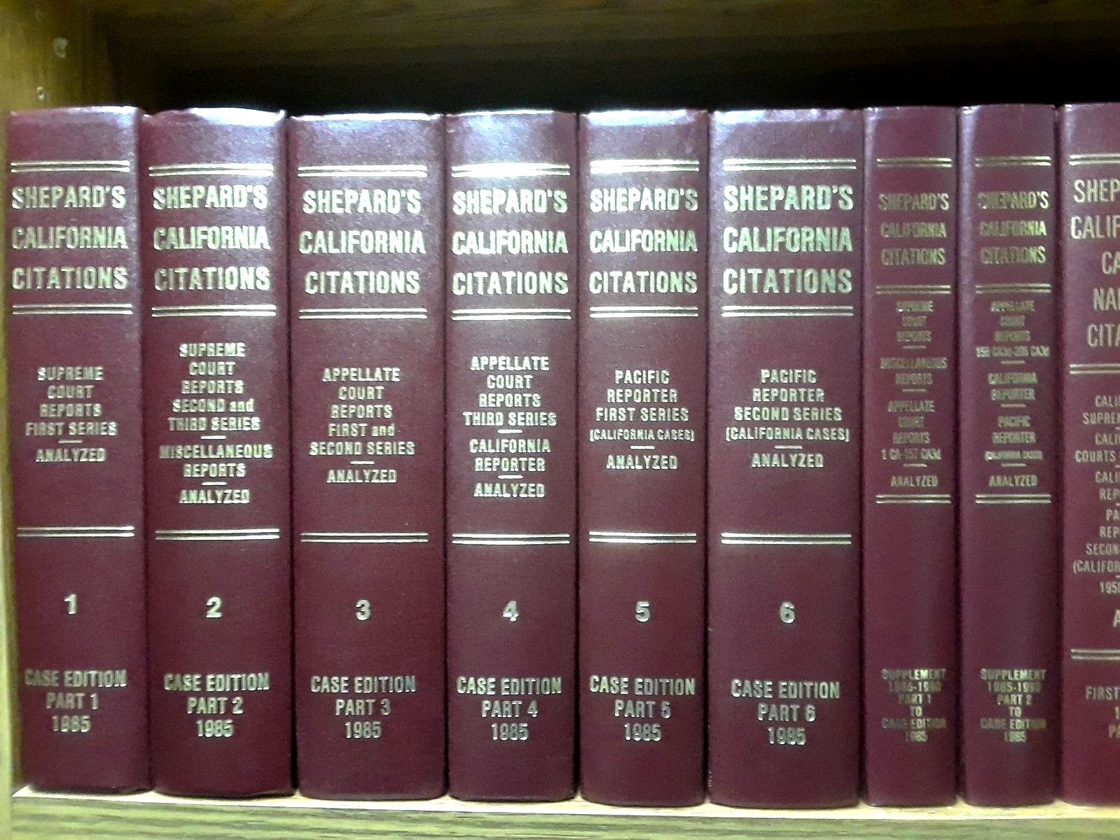 Shepard's California Citations 17v Case and Statute Editions w ...
