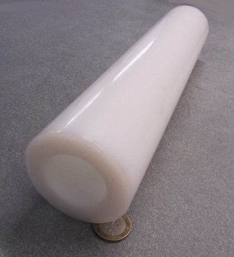 UHMW White Round Tube 2.50" OD Oversize x 1.50" ID Undersize x 12 ...