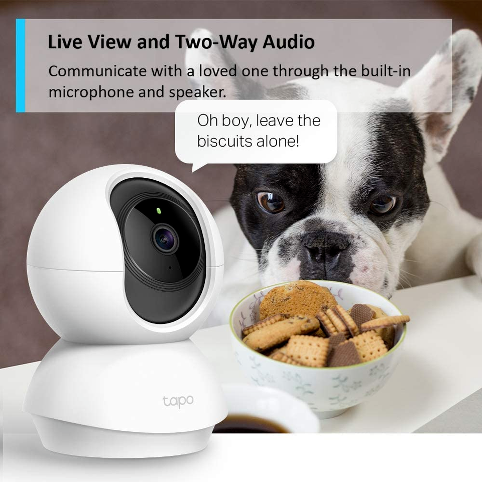 Pan/Tilt Smart Security Camera, Indoor CCTV, 360° Rotational Views ...