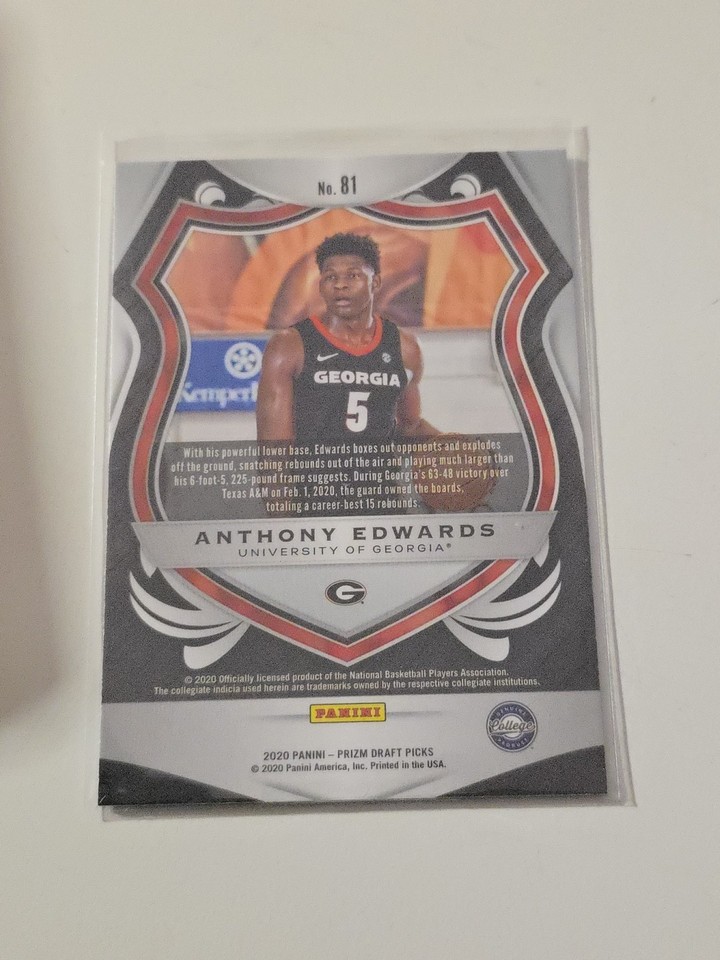 Anthony Edwards Ant Man Rookie Nba Prizm Draft Picks Crusade Georgia ...