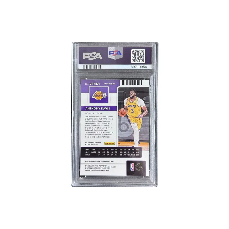 2021-22 PANINI Anthony Davis VT.SN.TK.AU-P/E-GREEN SHM.PSA 8 Trading ...