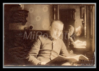 Foto WW1, I.R.1/224, ufficiale nel quartiere, Gorochow marzo'17, 5026 ...