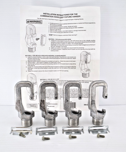 Lot of 4 Hubbell Hook-Loop Fixture Hangers Male 3/4" NPT Thread NOS | eBay