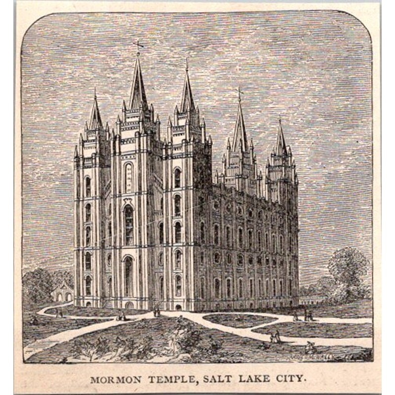 Mormon Temple Salt Lake City 1879 Engraving SAI1-H6 | eBay