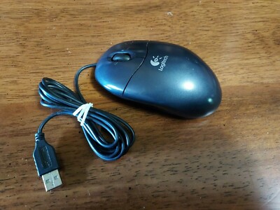 Logitech Wired Optical USB Mouse M-BZ96C 810-000207 Metallic Gray/Blue ...