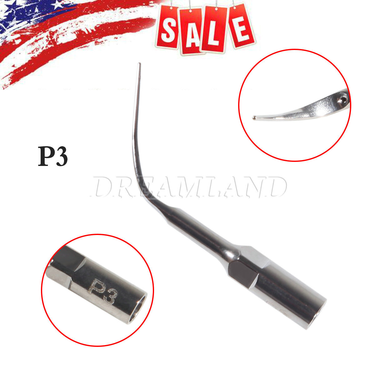 10 X Dental Ultrasonic Piezon Scaler Perio Tips P3 Fit For EMS ...