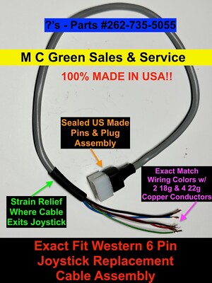 WESTERN 6 PIN JOYSTICK SNOW PLOW CONTROLLER CABLE HARNESS - EXACT FIT ...