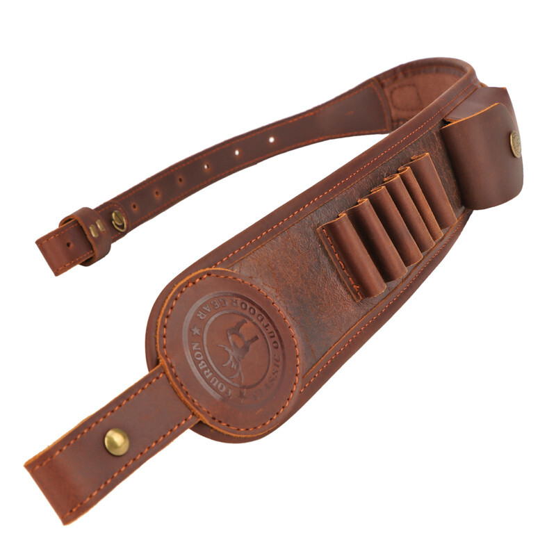 TOURBON Leather Rifle Sling Strap Adjustable Gun Carrying with Swivels ...