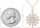 1/6ct Natural Diamond Daisy Pendant Chain Necklace 18" in 925 Sterling ...