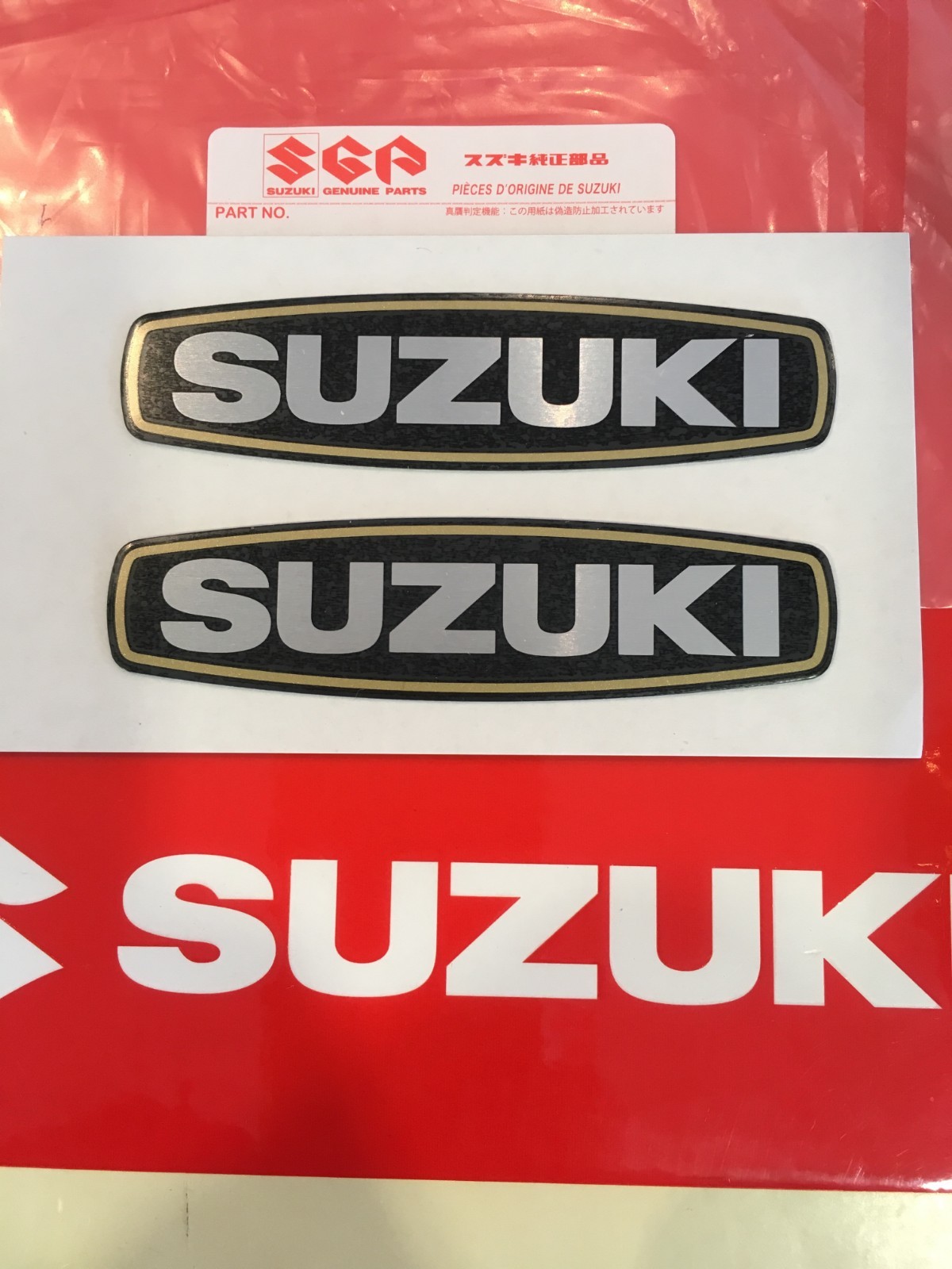 Genuine Suzuki Engine Emblem Decal Sticker Set Pair Left Right GT750 ...