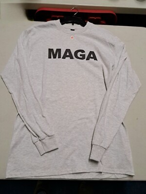 Small Men's Long Sleeve MAGA T-shirt - MAGA Long Sleeve T-shirt - Ash ...