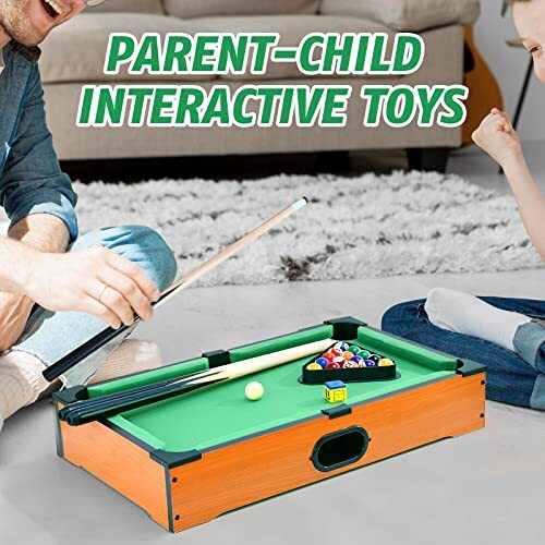 Mini Pool Table & Billiard Set | Small Billiards Balls, 13.7 x 9.8 x 2 ...