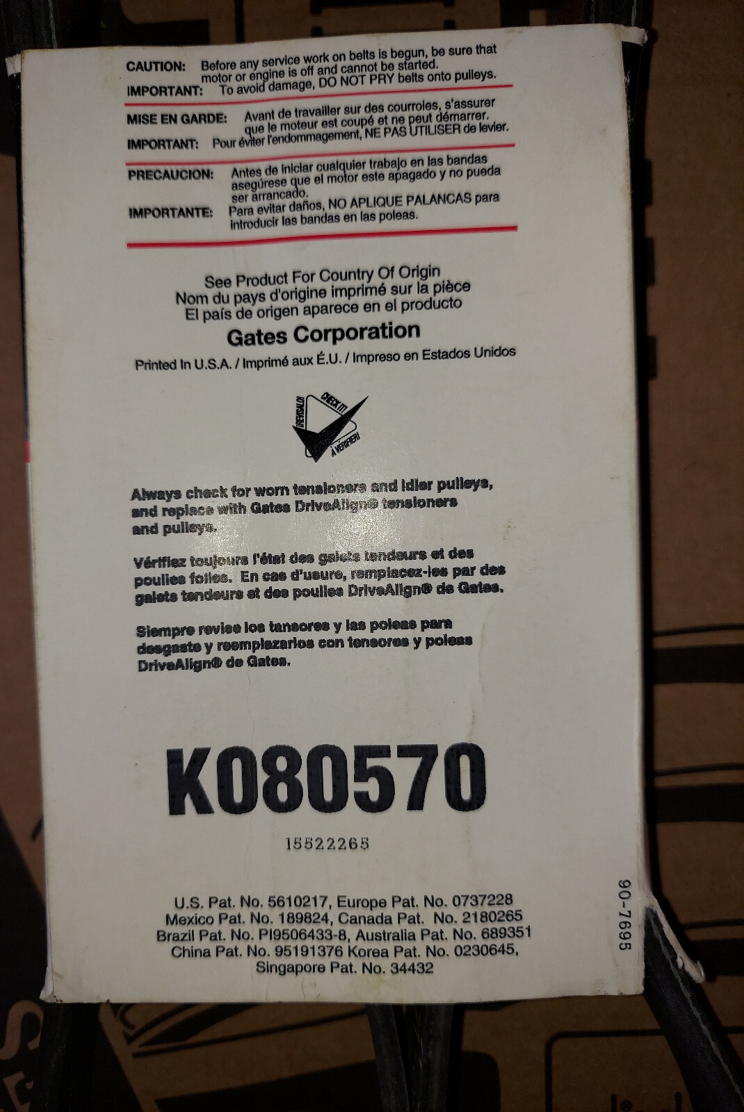 Serpentine Belt-Premium OE Micro-V Belt Gates K080570 for sale online ...