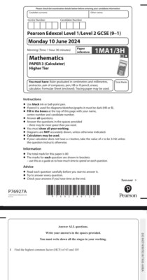 2024 GCSE Edexcel Maths Higher Paper 3 | eBay UK