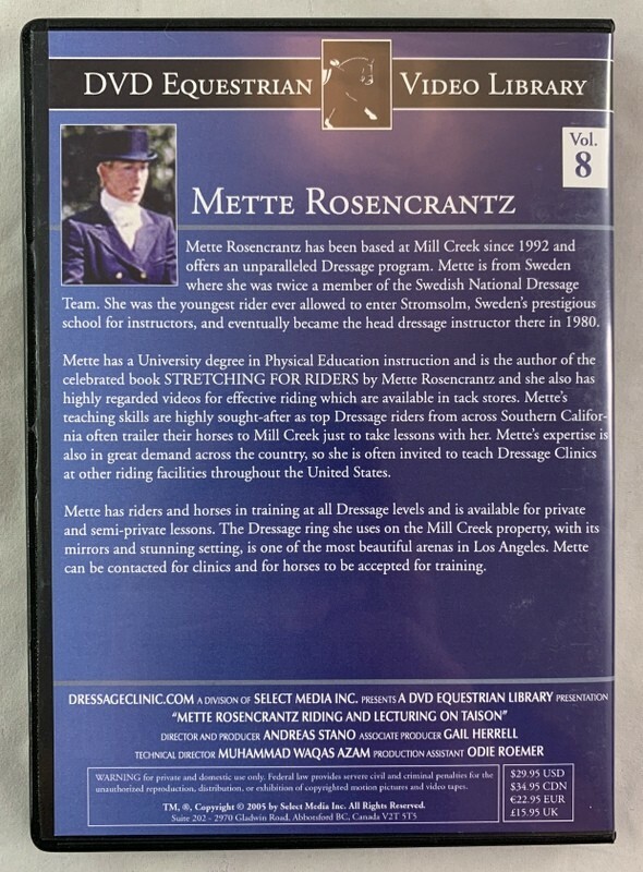 Horse Dressage Clinic DVD Mette Rosencrantz Taison Equestrian Library ...