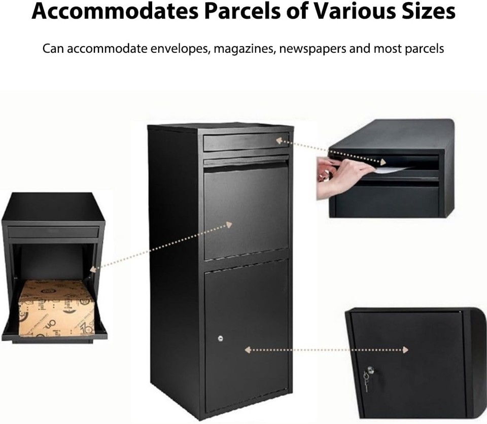 Extra Large Parcel Delivery Drop Box Lockable Outdoor Waterproof Letter ...