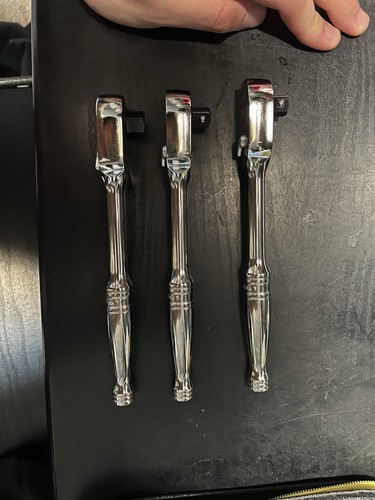 Snap-on Tools USA NEW 3/8" Drive Fine Tooth Standard Handle Chrome ...