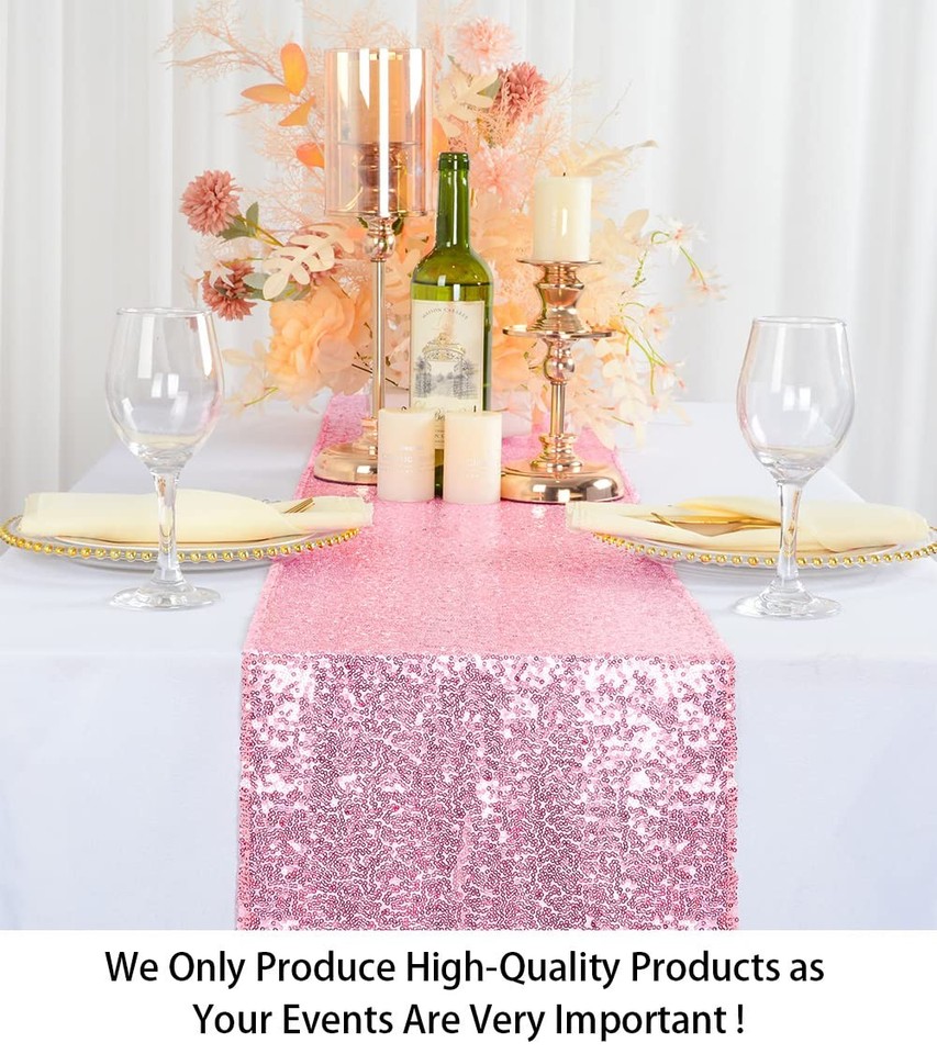 Fuchsia Pink-Sequin Table Runner-12x72-Inch Glitz Sequin Table Cloth ...