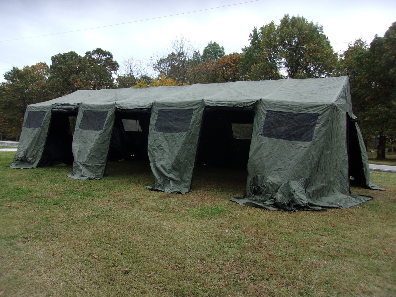 MILITARY TENT BASE- X 307 GREEN EASY UP 18' x 35' GARAGE HUNTING ...
