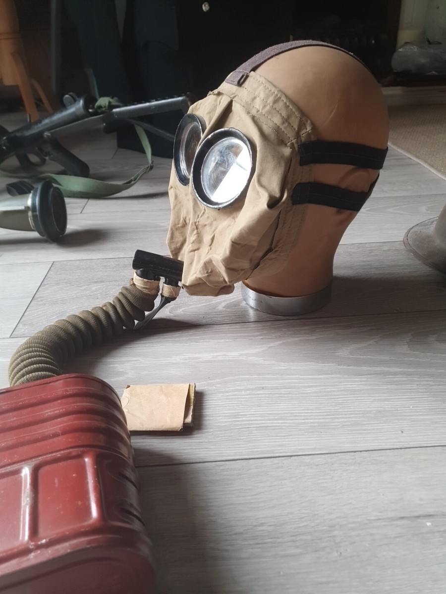 Ww1 British Gas Mask WW2 BRITISH ARMY GAS MASK BAG DATED 1941 DBG