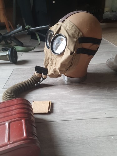 Replica WWI M1917 BRITISH SBR GAS MASK & CARRY BAG hood Small Box ...