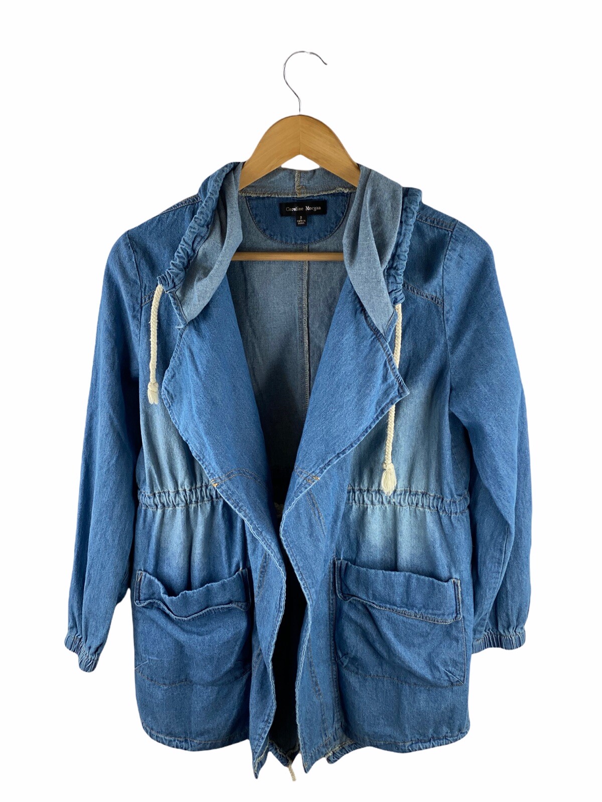 Caroline Morgan Open Denim Jacket Womens Size 8 Blue … - Gem
