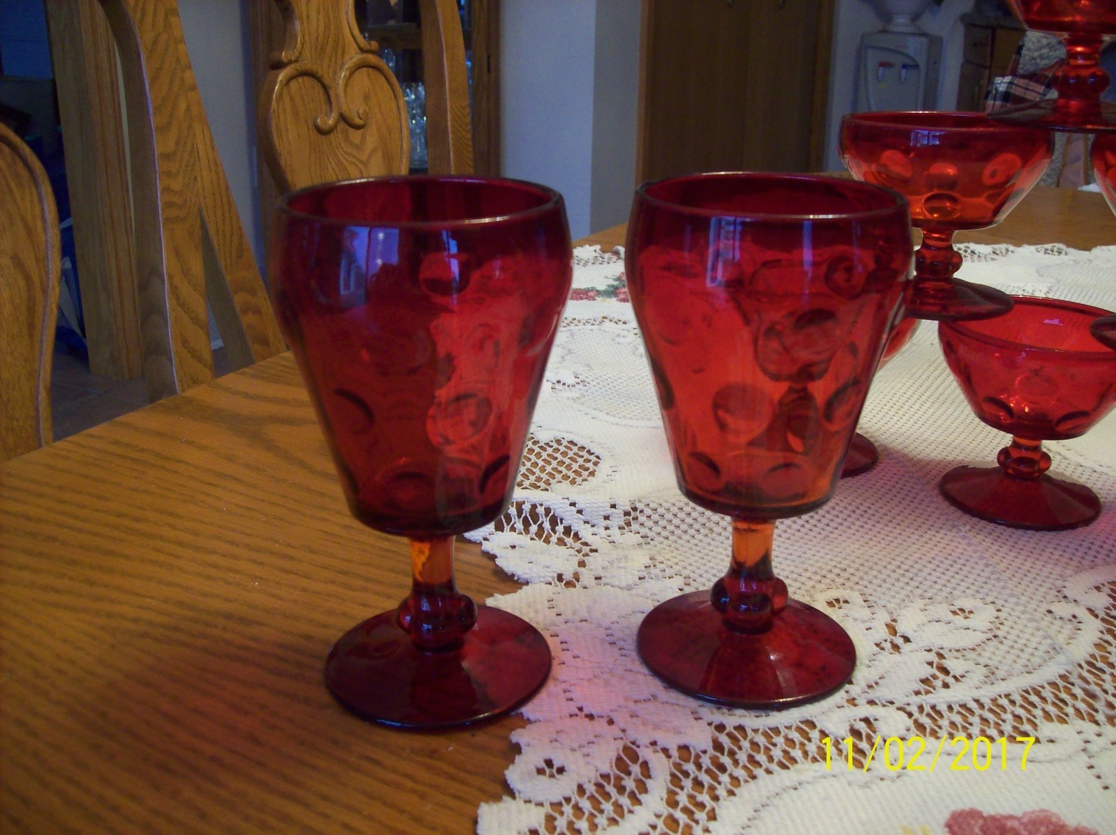 Paden City Rudy Red Popeye & Olive 11 Champagne Sherbet Glasses, 2 ...