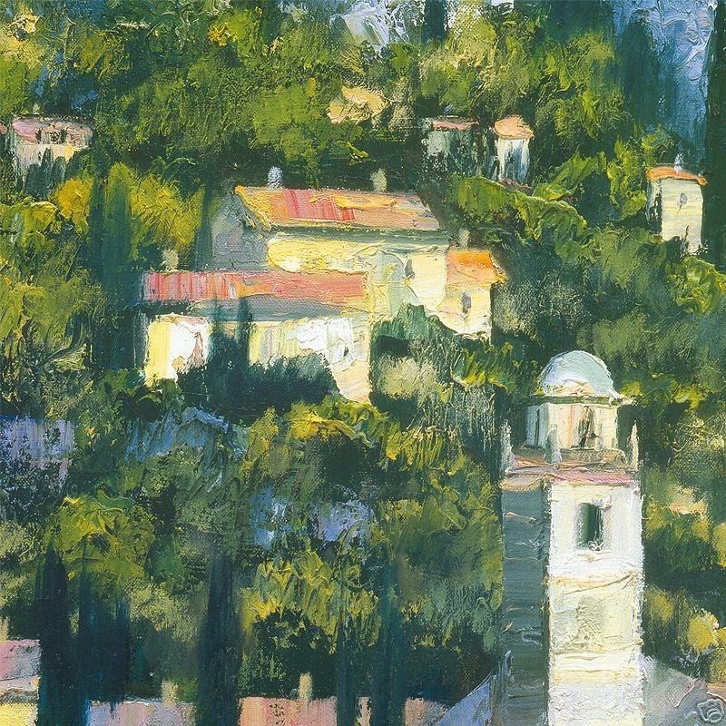 36W"x36H" BELLAGIO HILLSIDE by HOWARD BEHRENS - VILLAGE EUROPEAN TOWN ...