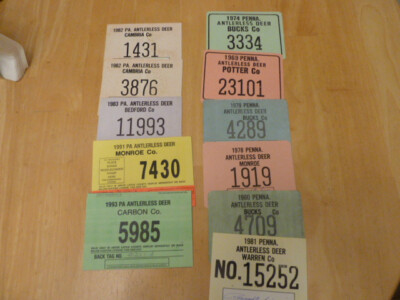 PENNSYLVANIA ANTLERLESS DOE DEER HUNTING LICENSES--- $5.99 EACH --NOT ...